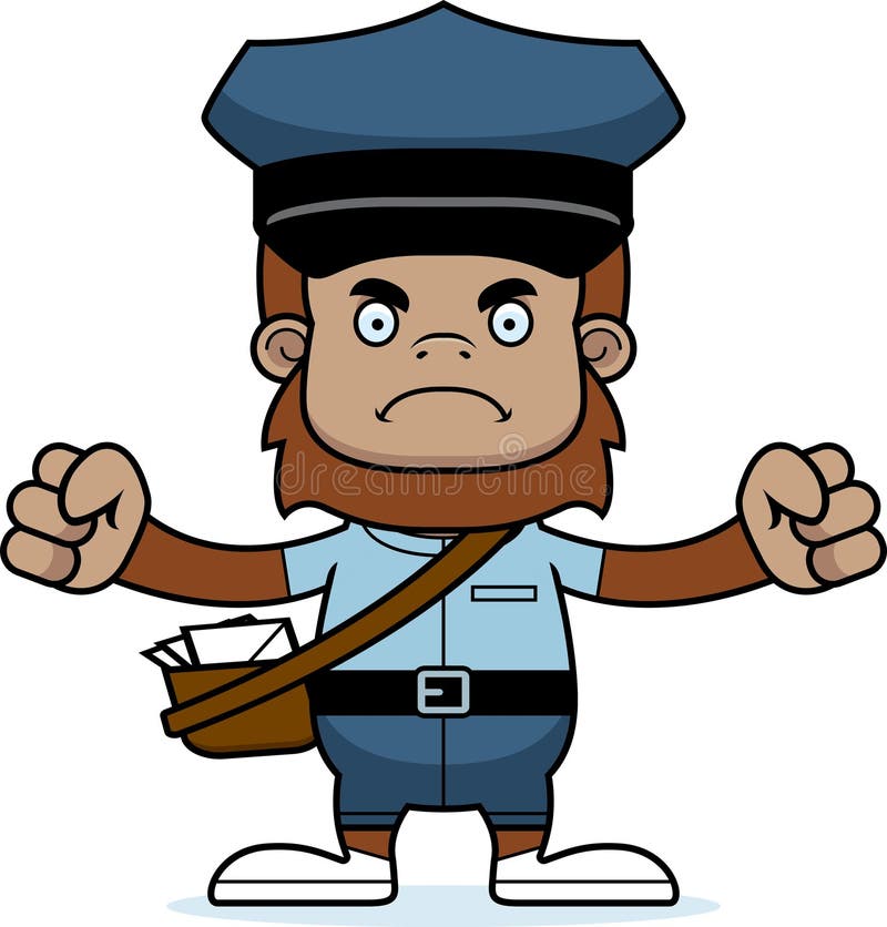 Angry Mailman Cartoon Character Stock Vector - Illustration of series ...