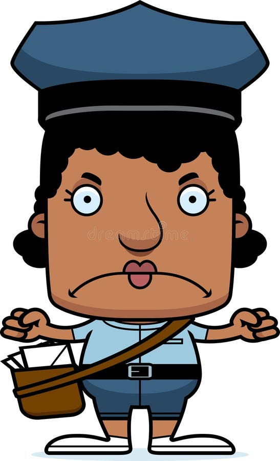 Cartoon Angry Mail Carrier Woman Stock Vector - Illustration of cartoon ...