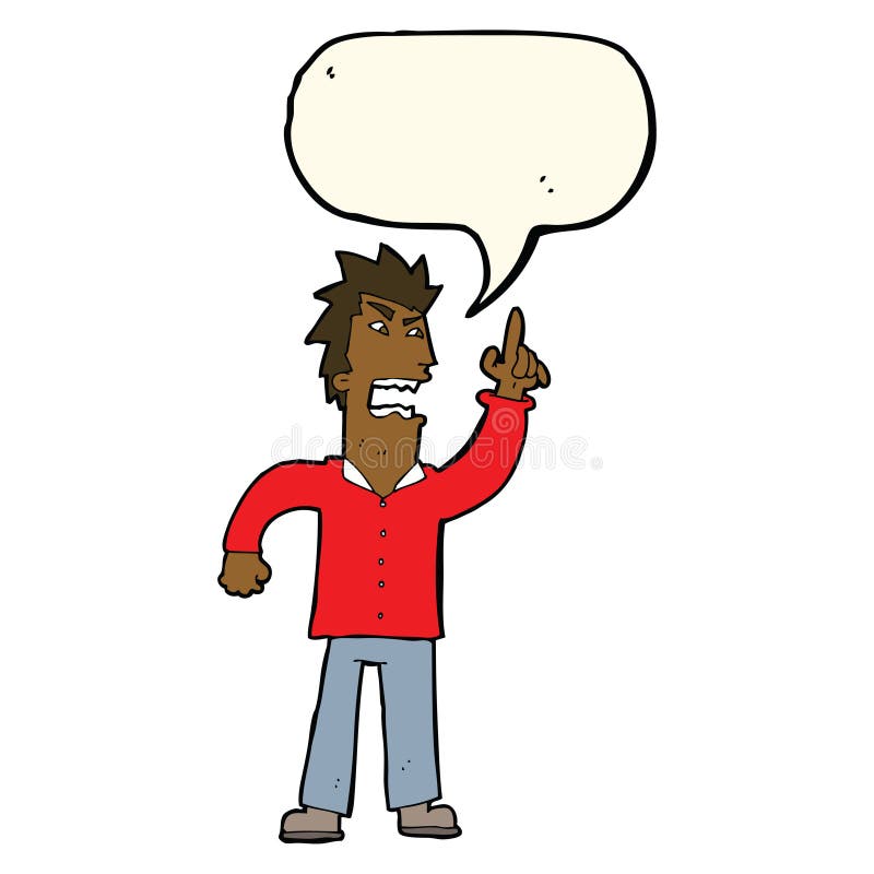 Cartoon Angry Man Making Point with Speech Bubble Stock Illustration ...