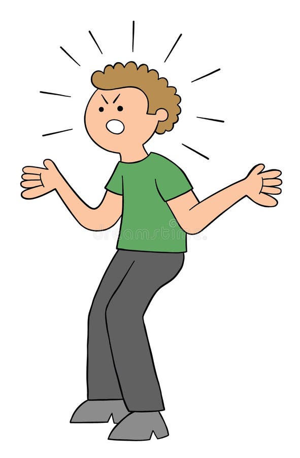 Cartoon Angry Man Shouting, Vector Illustration Stock Vector ...