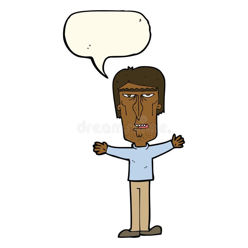 Cartoon Angry Man with Speech Bubble Stock Illustration - Illustration ...