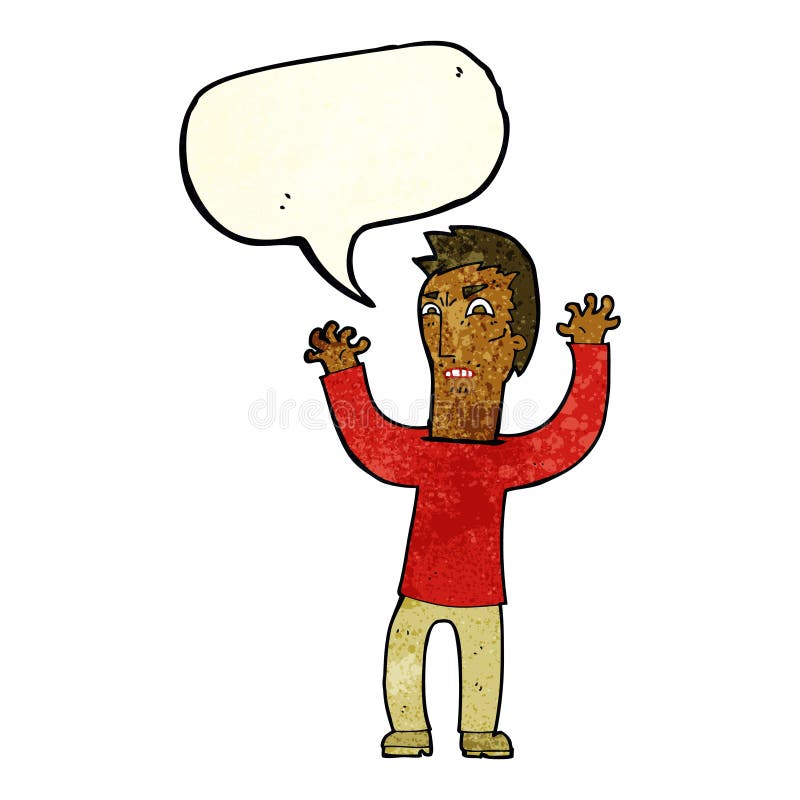 Cartoon Angry Man with Speech Bubble Stock Illustration - Illustration ...