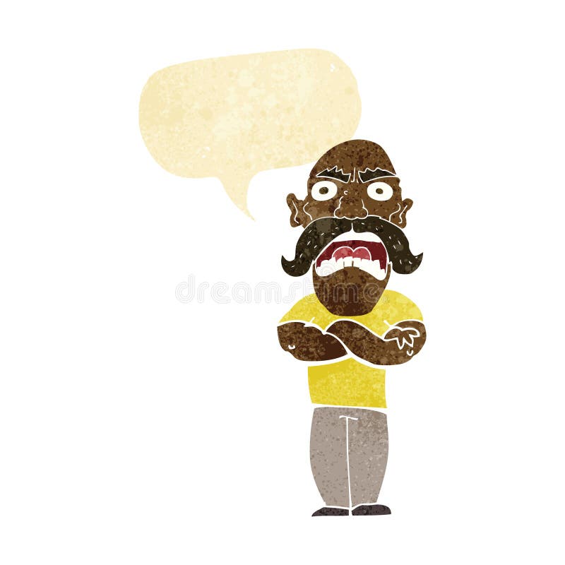 Cartoon Angry Man with Speech Bubble Stock Illustration - Illustration ...