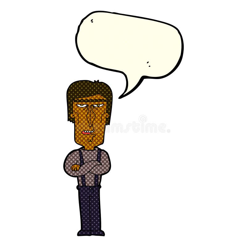 Cartoon Angry Man with Speech Bubble Stock Illustration - Illustration ...