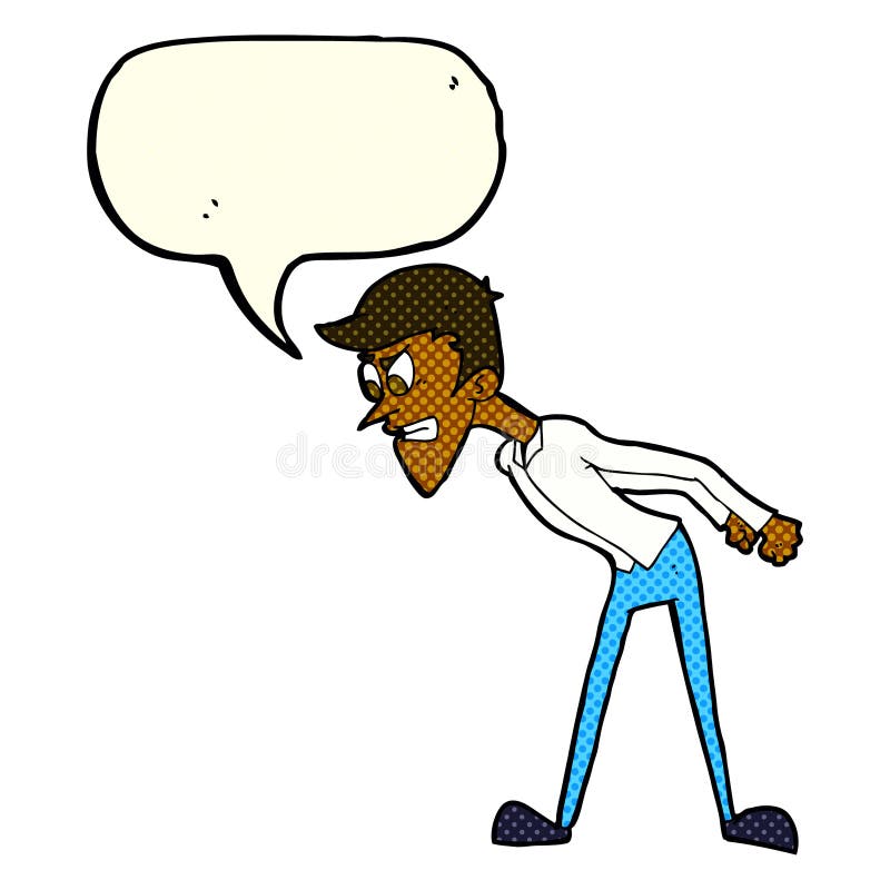 Cartoon Angry Man with Speech Bubble Stock Illustration - Illustration ...