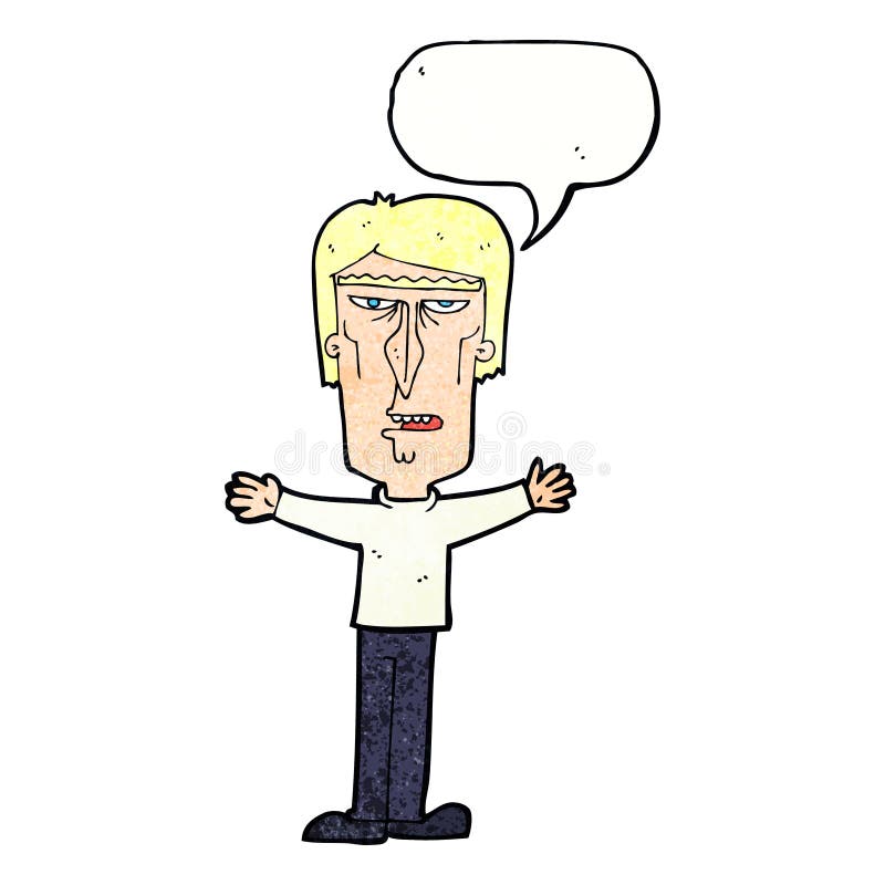 Cartoon Angry Man with Speech Bubble Stock Illustration - Illustration ...