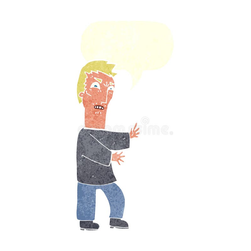 Cartoon Angry Man with Speech Bubble Stock Illustration - Illustration ...