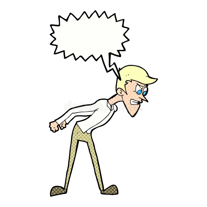 Cartoon Angry Man with Speech Bubble Stock Illustration - Illustration ...