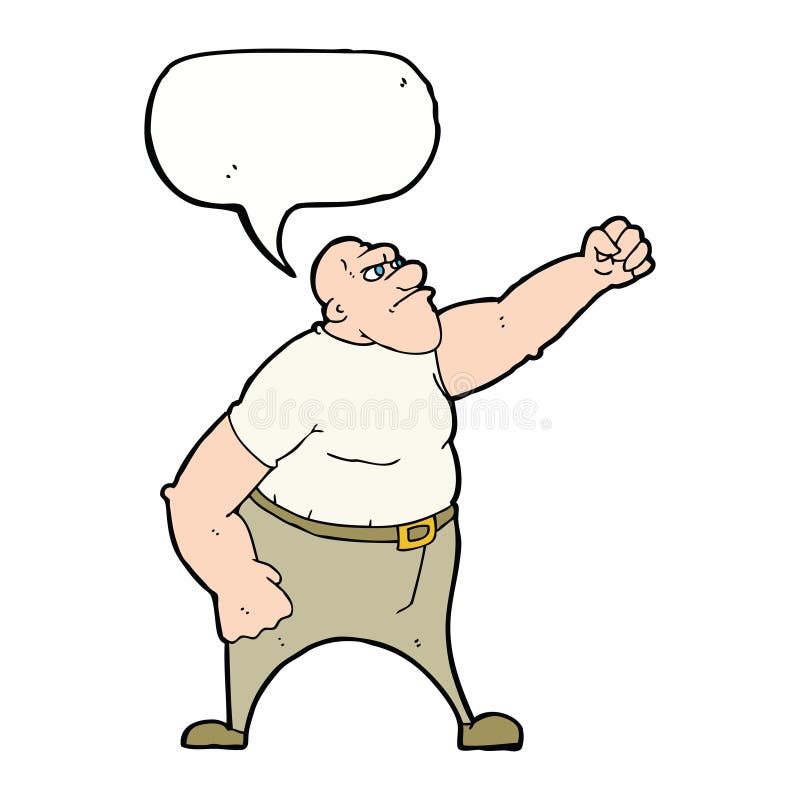 Cartoon Angry Man with Speech Bubble Stock Illustration - Illustration ...