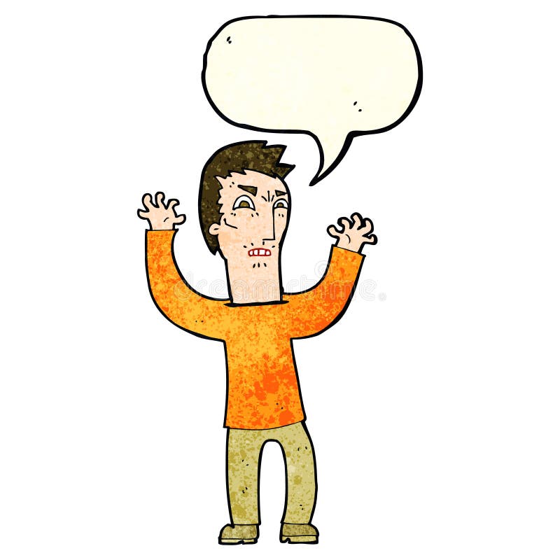 Cartoon Angry Man with Speech Bubble Stock Illustration - Illustration ...