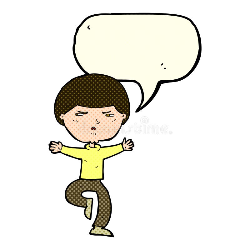 Cartoon Angry Man with Speech Bubble Stock Illustration - Illustration ...