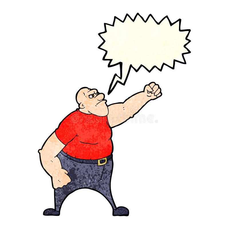 Cartoon Angry Man with Speech Bubble Stock Illustration - Illustration ...