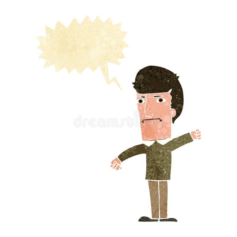 Cartoon Angry Man with Speech Bubble Stock Illustration - Illustration ...