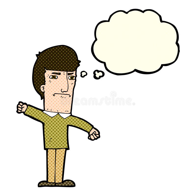Cartoon Angry Man with Thought Bubble Stock Illustration - Illustration ...