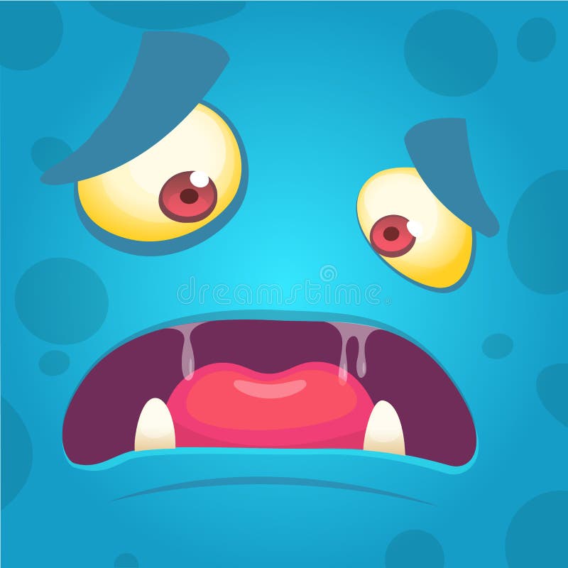 Cartoon Angry Monster Face Avatar. Vector Illustration. Stock Vector ...