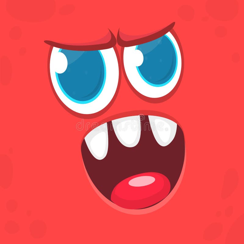 Angry Grim Monster Screaming. Cartoon Vector Illustration of Spooky ...