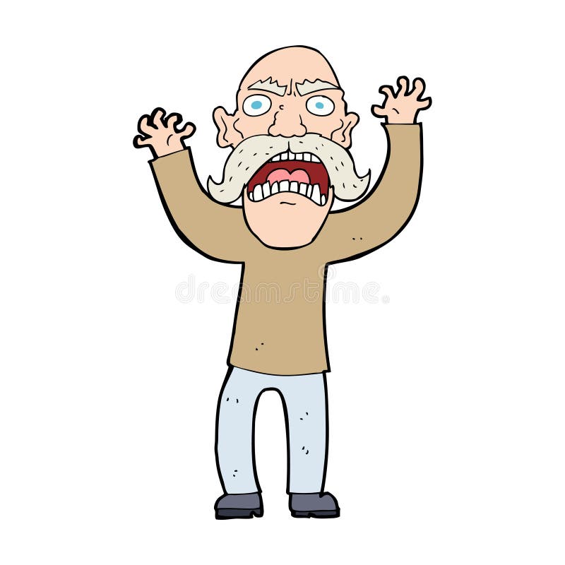 Cartoon angry old man stock vector. Illustration of cheerful - 37020872