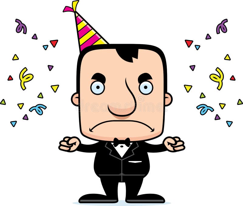 Cartoon Angry Party Man stock vector. Illustration of cartoon - 55342362