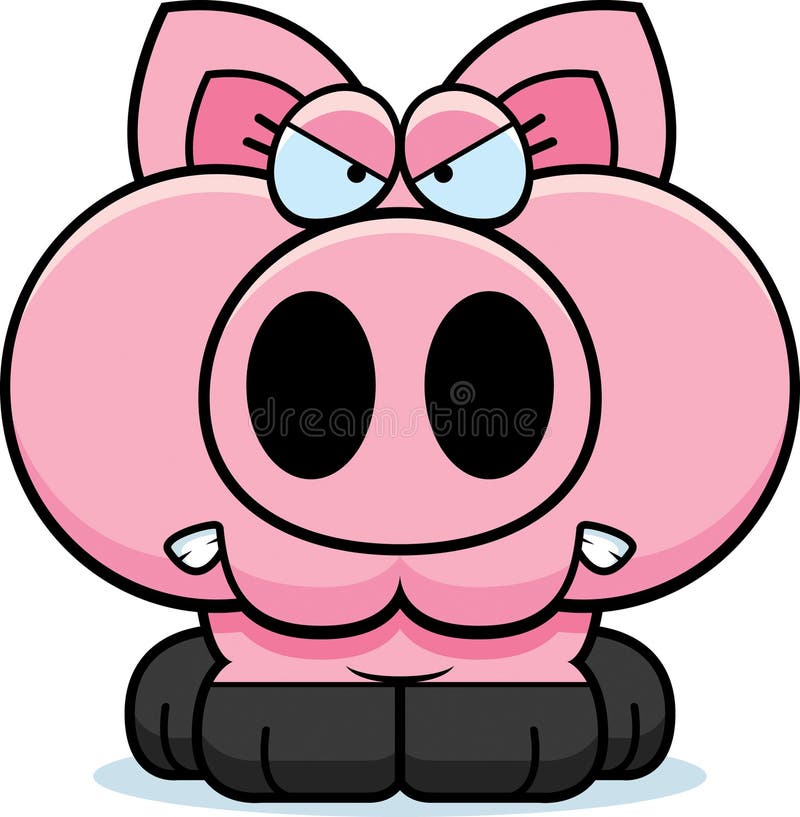 Cartoon Angry Pig stock vector. Illustration of clipart - 47053763