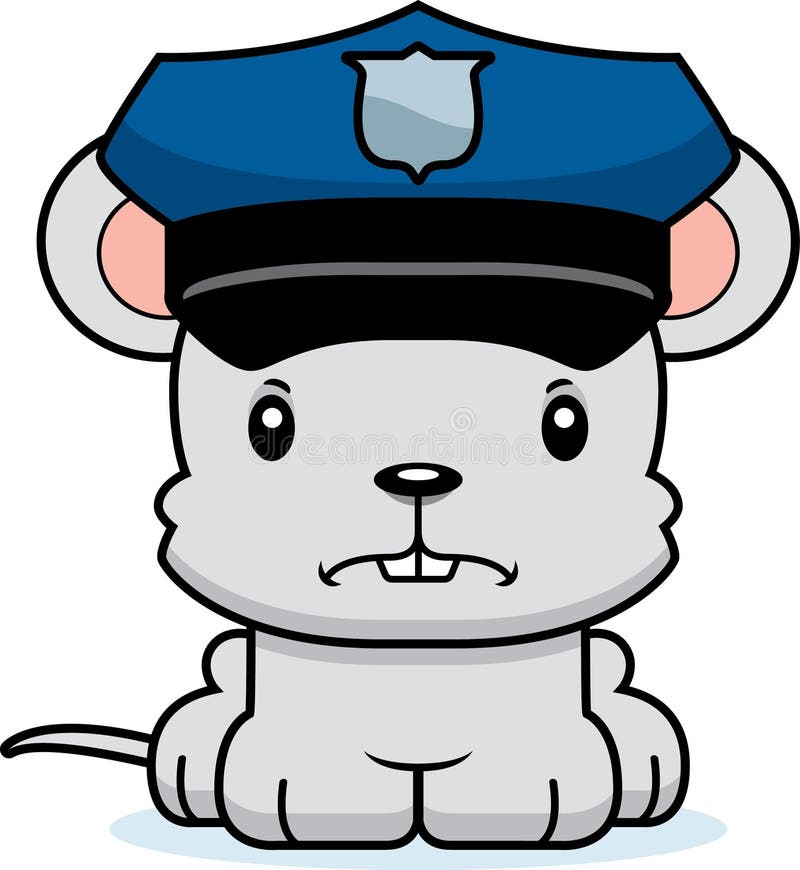 Cartoon Angry Police Officer Mouse Stock Vector - Illustration of ...