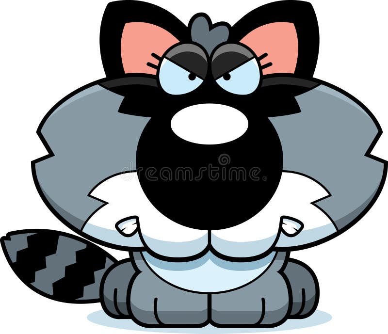 Cartoon Angry Raccoon stock vector. Illustration of frowning - 47476113