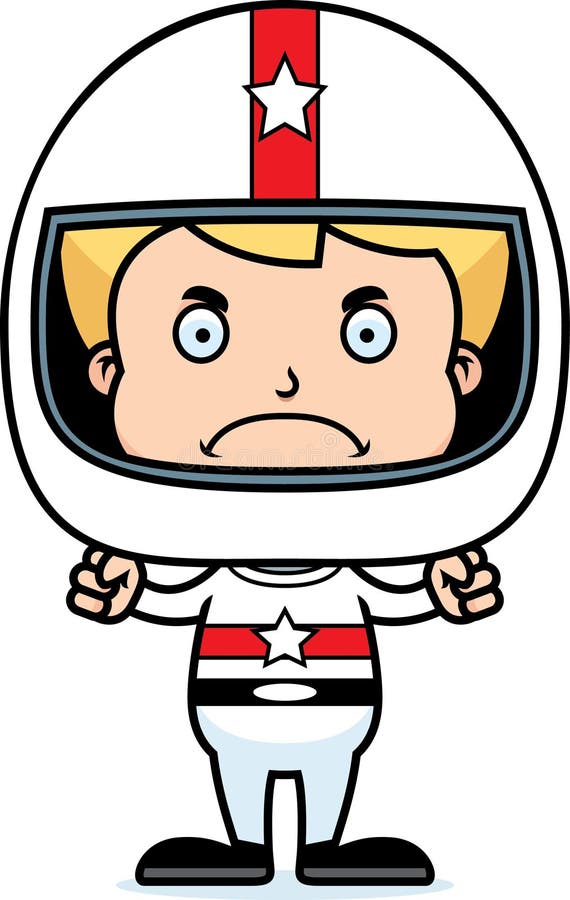 Cartoon Angry Race Car Driver Boy Stock Vector - Illustration of ...