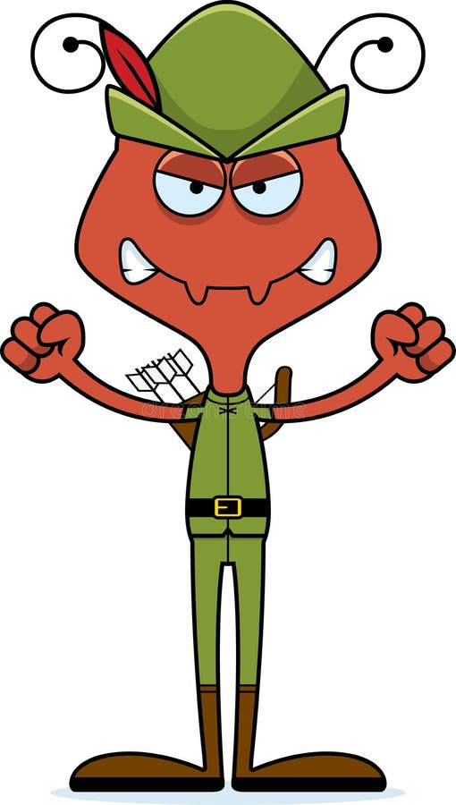 Cartoon Angry Robin Hood Ant Stock Vector - Illustration of clip ...