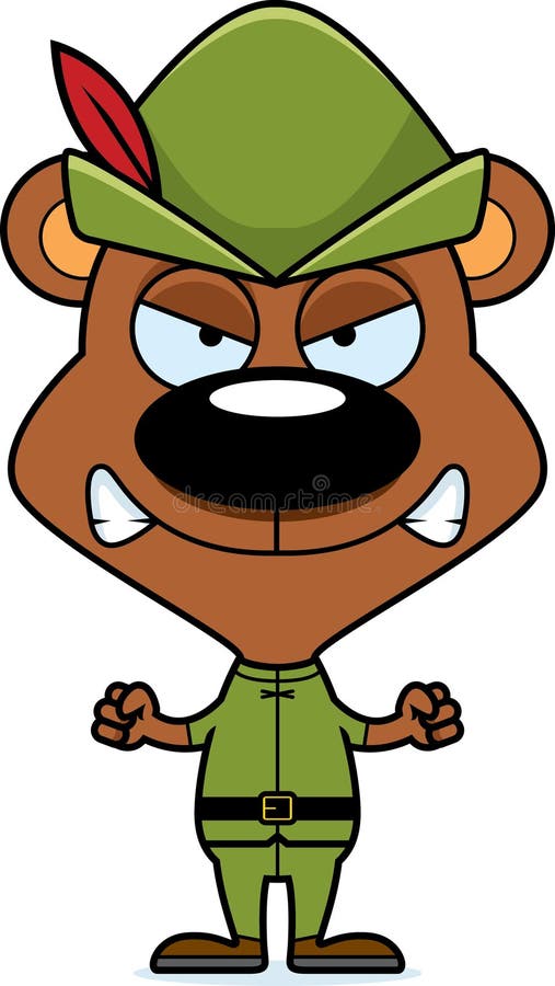 Cartoon Angry Robin Hood Bear Stock Vector - Illustration of clipart ...