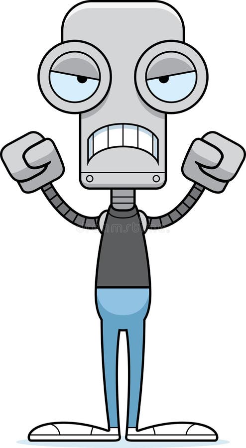 Cartoon Angry Robot stock vector. Illustration of technology - 55525031