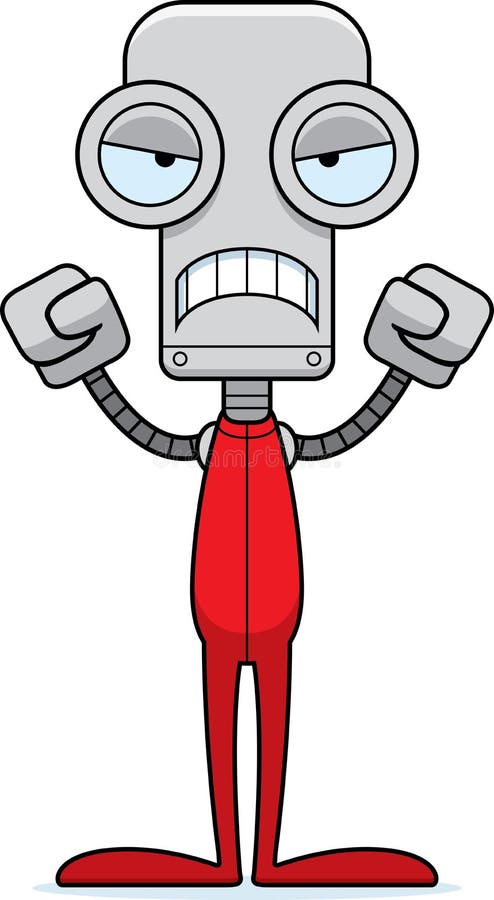 Angry Red Robot stock vector. Illustration of machine - 47170361