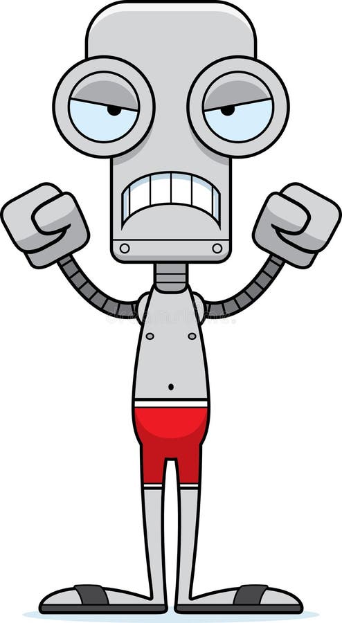 Angry Red Robot stock vector. Illustration of machine - 47170361