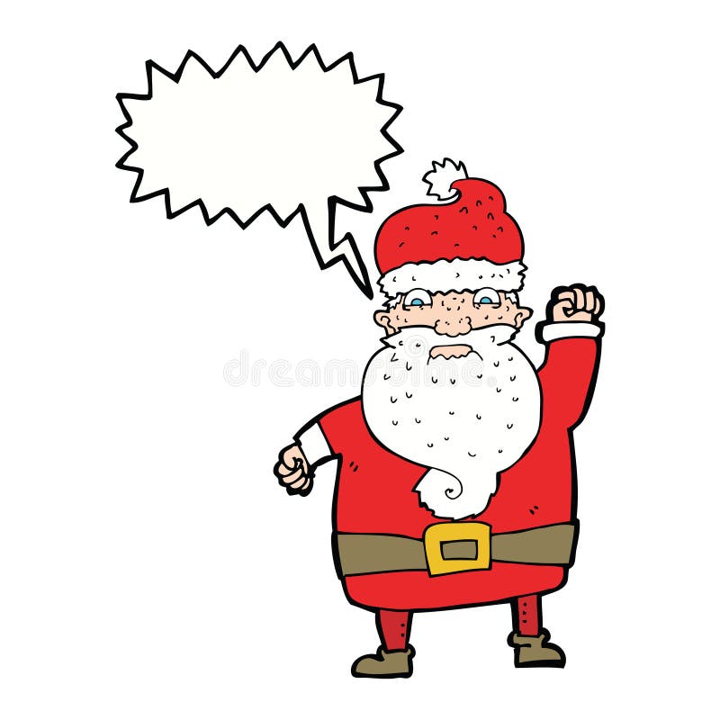 Cartoon Angry Santa Claus with Speech Bubble Stock Illustration ...