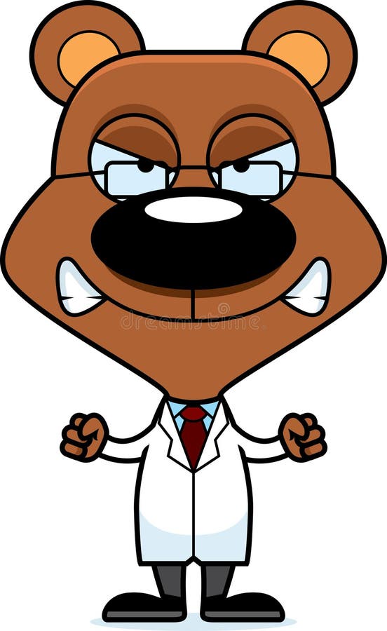Cartoon Angry Scientist Bear Stock Vector - Illustration of graphic ...