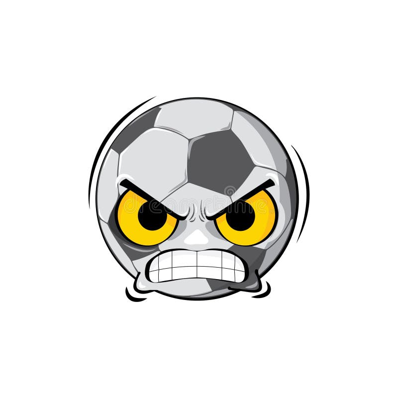 Cartoon Angry Soccer Ball Face Stock Vector - Illustration of smiling ...