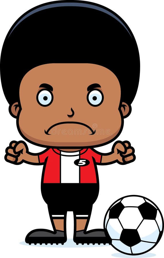 Cartoon Angry Soccer Player Boy Stock Vector - Illustration of athlete ...