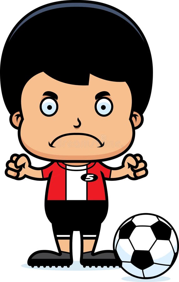 Cartoon Angry Soccer Player Boy Stock Vector - Illustration of clipart ...