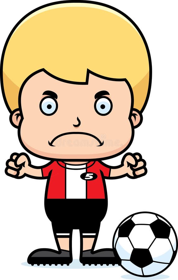 Cartoon Angry Soccer Player Boy Stock Vector - Illustration of graphic ...
