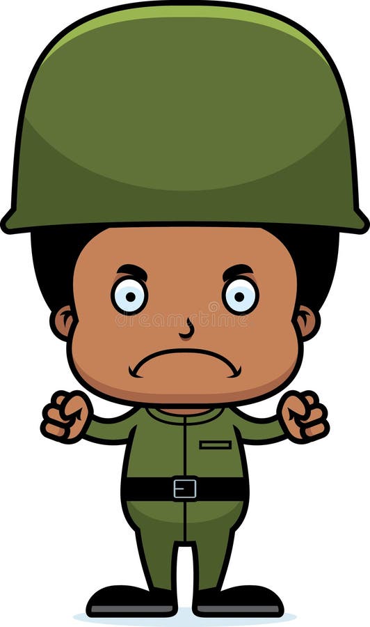 Cartoon Angry Soldier Boy stock vector. Illustration of child - 55478030