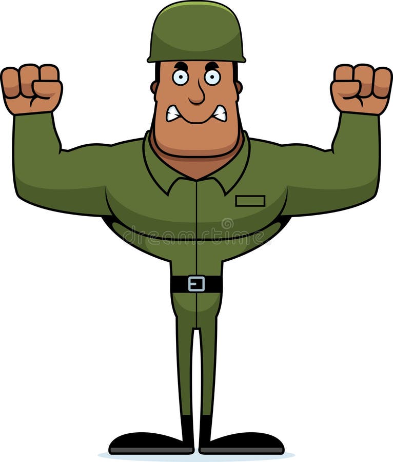 Cartoon Angry Soldier stock vector. Illustration of cartoon - 116634839