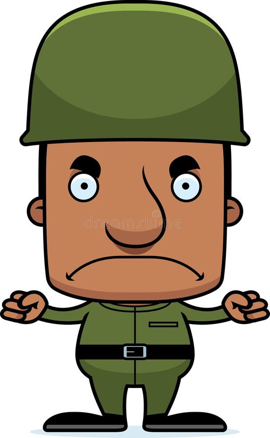 Cartoon Angry Soldier Man stock vector. Illustration of vector - 55341881