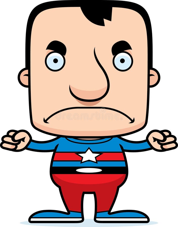 Cartoon Angry Superhero Man Stock Vector - Illustration of clipart ...
