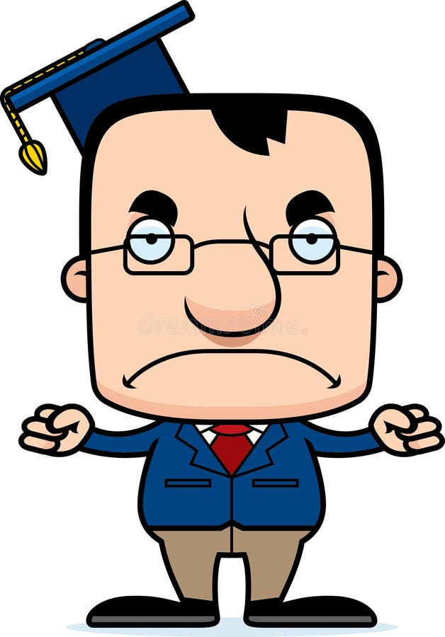 Cartoon Angry Teacher Man stock vector. Illustration of angry - 55342685