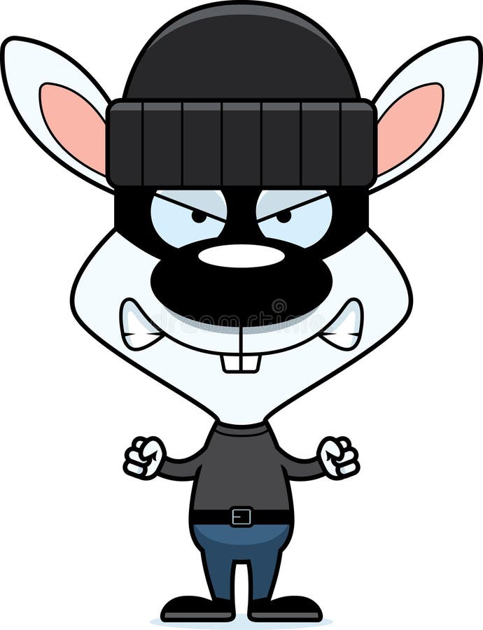 Cartoon Angry Thief Bunny stock vector. Illustration of disguise - 55534352