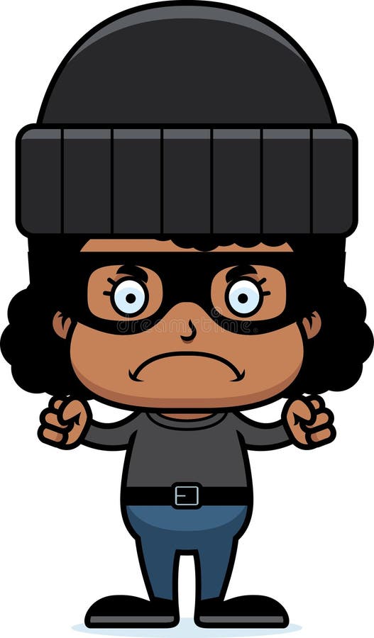 Cartoon Angry Thief Girl stock vector. Illustration of angry - 55478344