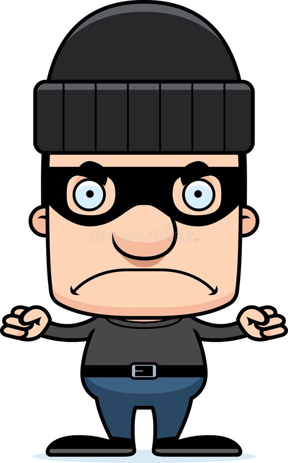 Cartoon Angry Thief Man stock vector. Illustration of criminal - 55342357