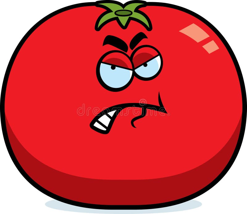 Cartoon Angry Tomato stock vector. Illustration of vector - 47366662