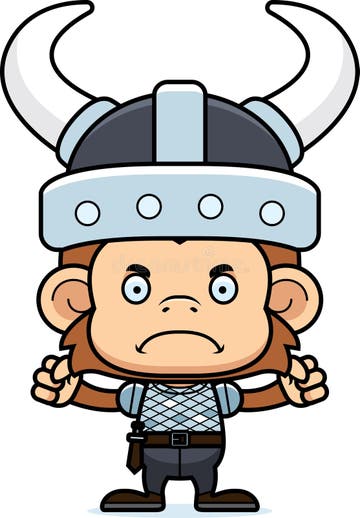 Cartoon Angry Viking Monkey Stock Vector - Illustration of viking ...