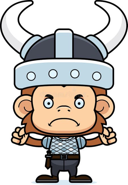 Cartoon Angry Viking Monkey Stock Vector - Illustration of viking ...