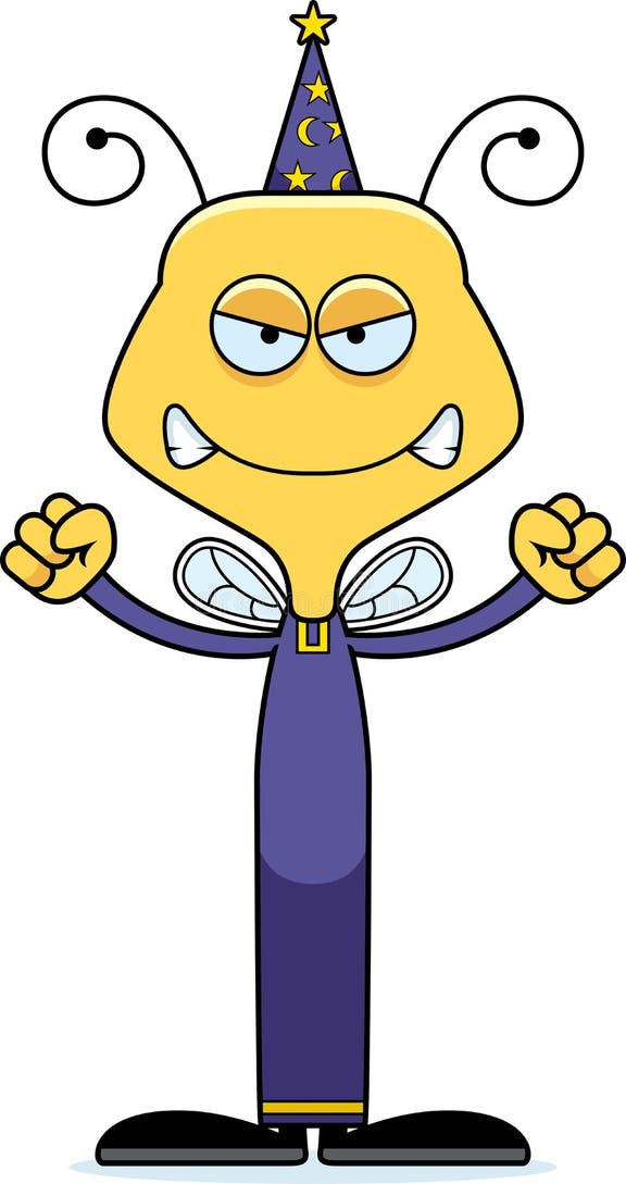Cartoon Angry Wizard Bee stock vector. Illustration of magic - 55429436