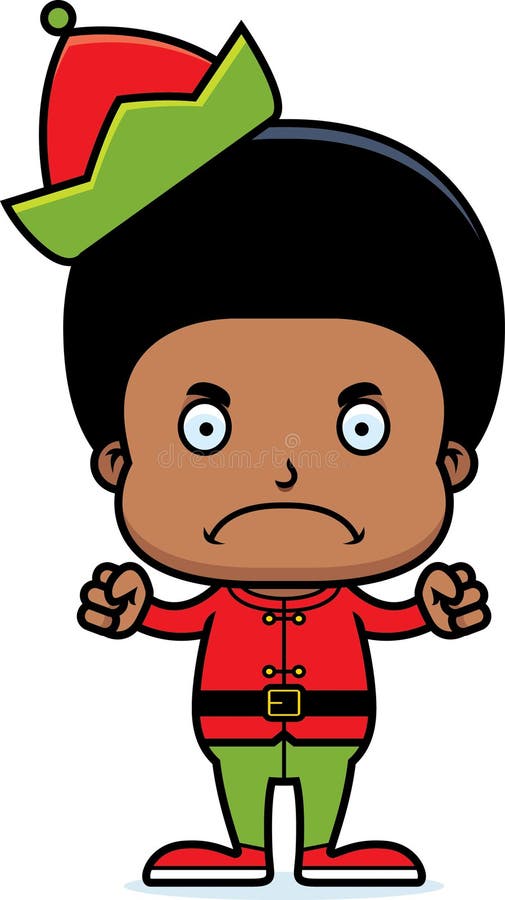Cartoon Angry Xmas Elf Boy stock vector. Illustration of angry - 55478214